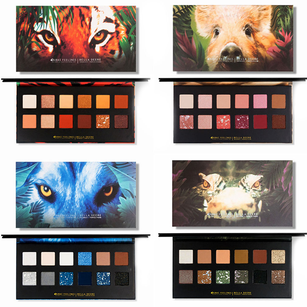 12 color Animal World Printed Eyeshadow Box